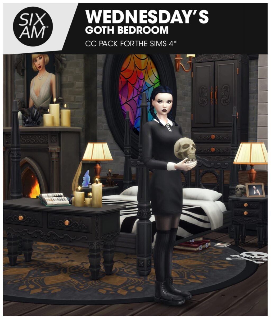WEDNESDAY GOTH BEDROOM – Mundo Sims